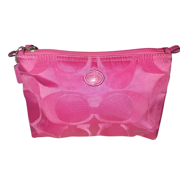 Coach | Bags | Coach Fuchsia Signature Makeup Bag | Poshmark